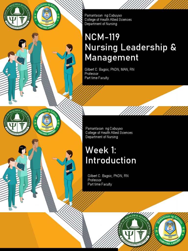 NCM-119 Week 1 INTRODUCTION | PDF | Leadership | Nursing