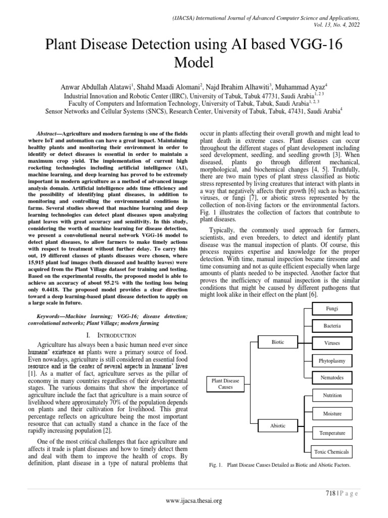 Plant Disease Detection Using AI Based VGG 16 Model | PDF | Machine ...