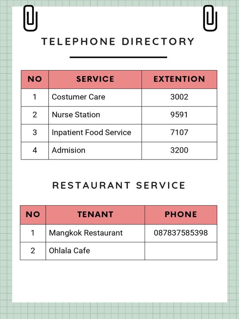 Telephone Directory | PDF