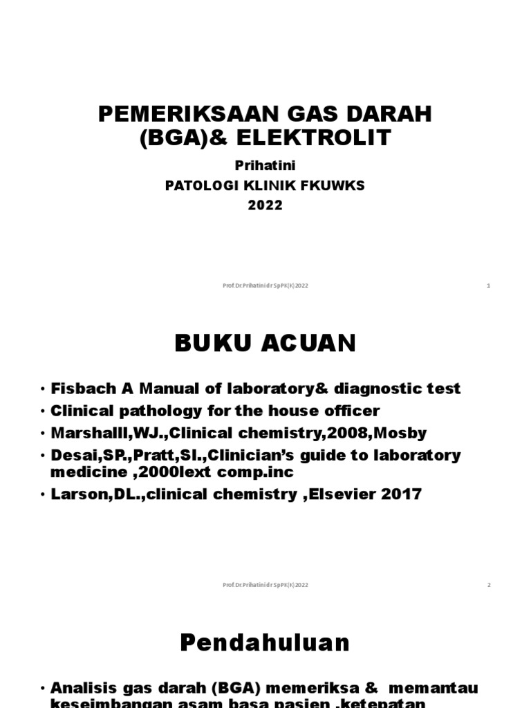 2.2 Patologi Klinik Pemeriksaam Darah (BGA) & Elektrolit | PDF | Sains ...