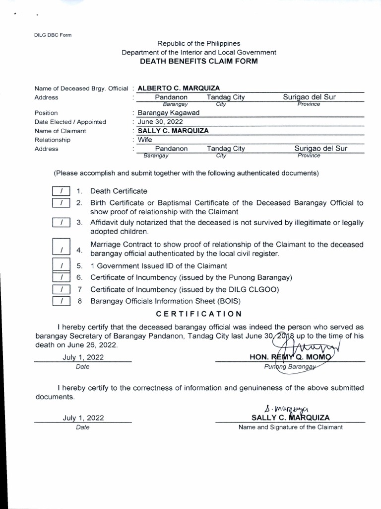 DBC Form 2022 | PDF