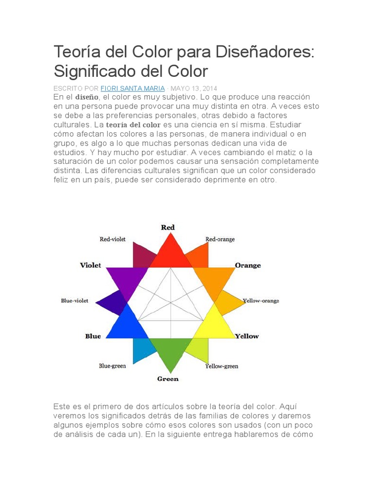 Teoría Del Color para Diseñadores | PDF | Color | Amarillo
