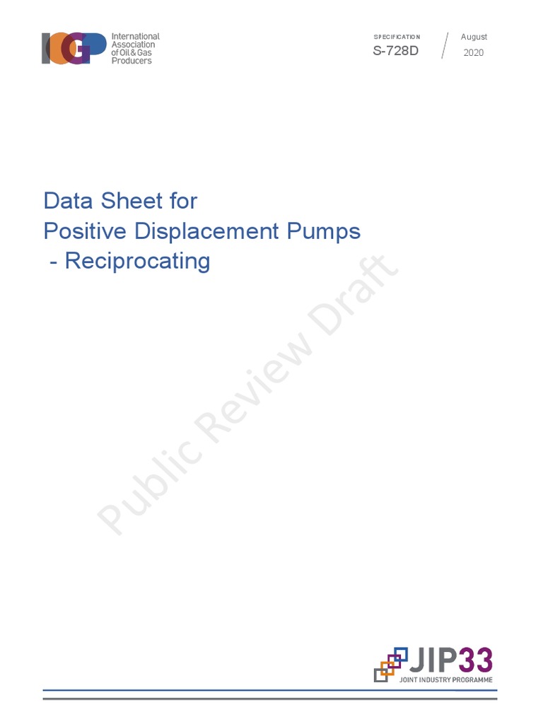 Data Sheet For Positive Displacement Pumps Reciprocating S 728Dv2020 08 ...