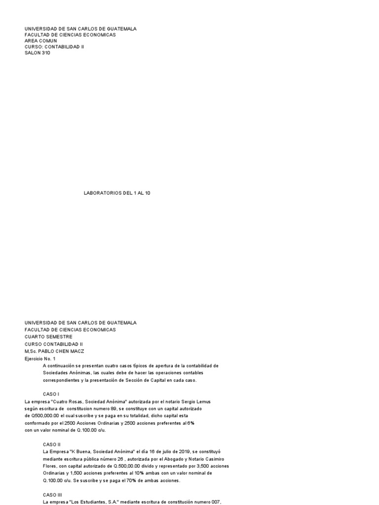 Ejercicios Conta II | PDF | Compartir (Finanzas) | Dividendo