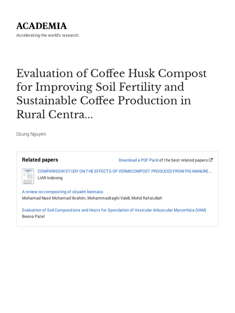 Coffee - Husk - Compost With Cover Page v2 | PDF | Compost | Soil