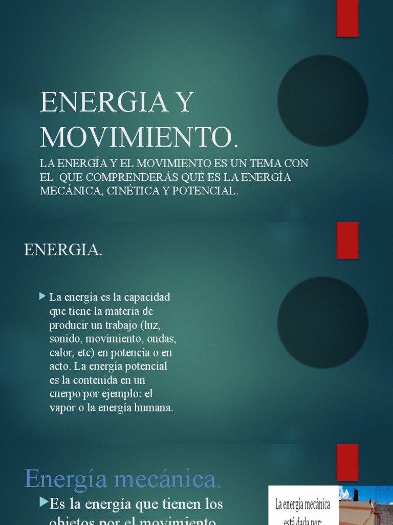Energia y Movimiento | PDF | Energía potencial | Energía cinética