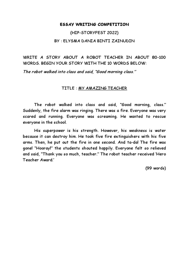 ESSAY WRITING COMPETITION - Elysma | PDF