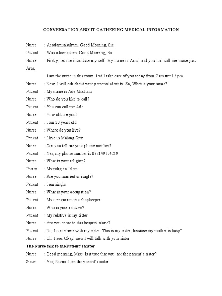 Script Gathering Medical Information - Aras - 225070209111035 | PDF ...