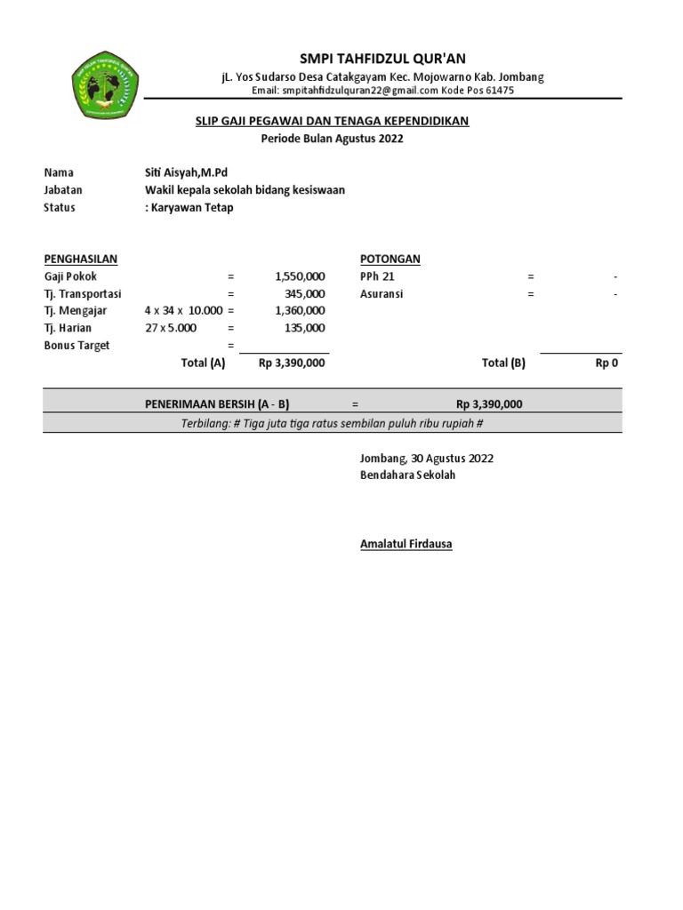 Slipo Gaji SMP | PDF