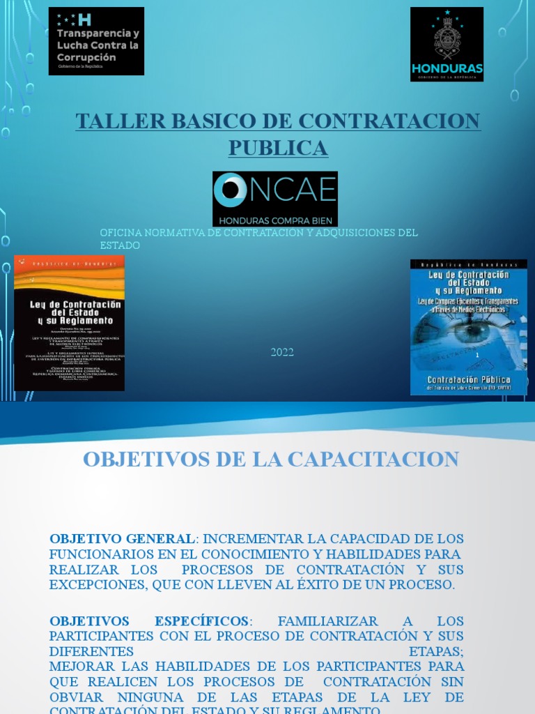 Presentación Taller Basico en Contratacion Publica en Honduras | PDF | Estado (política ...