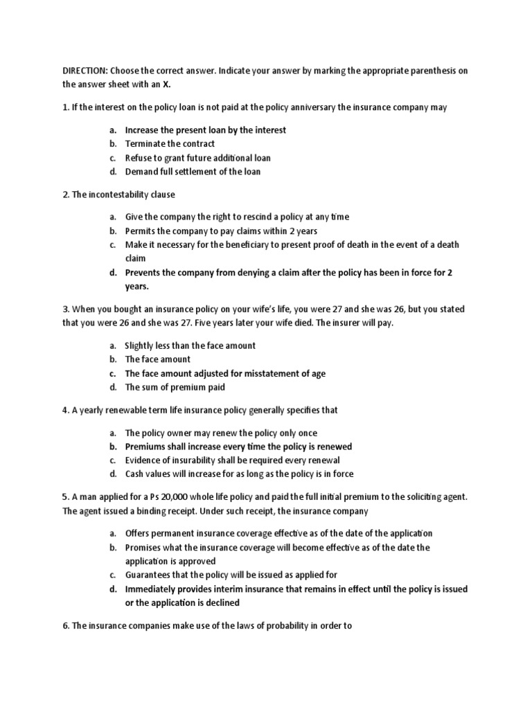 Insurance Commission TRAD Reviewer SPECIAL With Answers | PDF ...