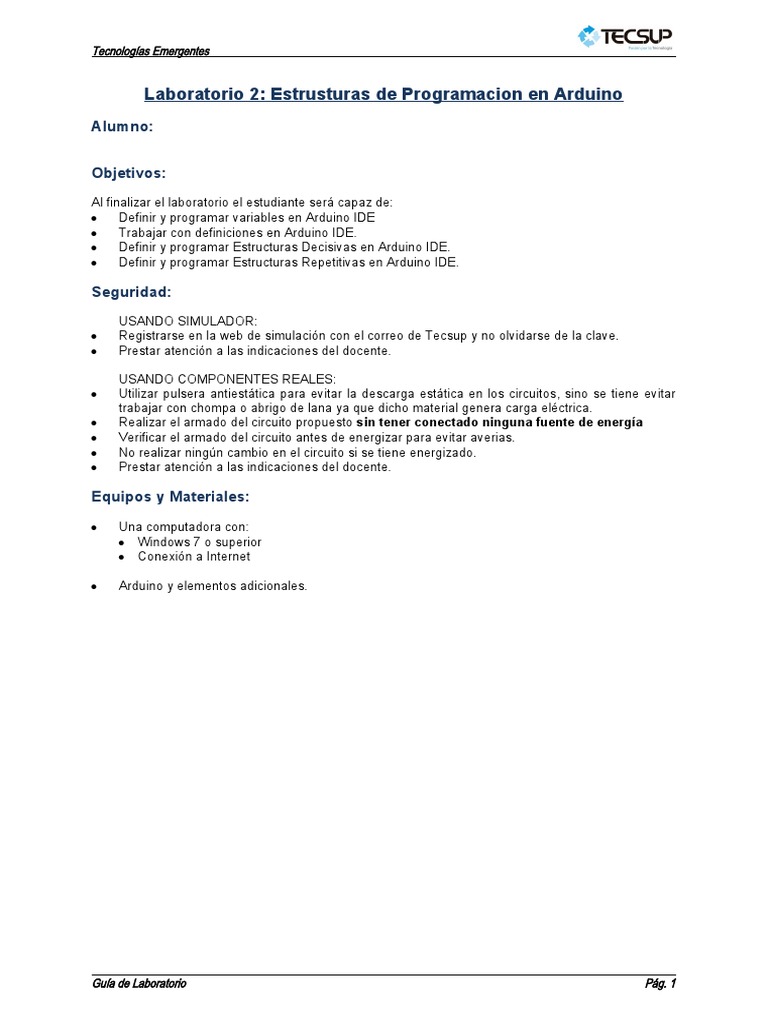 Lab02 Estructuras Arduino | PDF | Compilador | Lenguaje de programación
