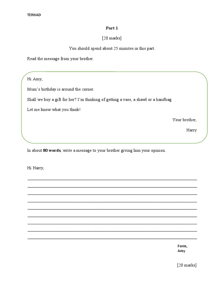 Writing Exam Questions | PDF