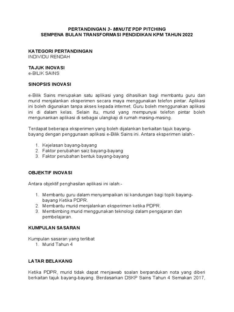 3 Minutes Pitch | PDF