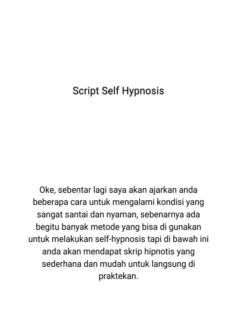 Script Self Hypnosis | PDF
