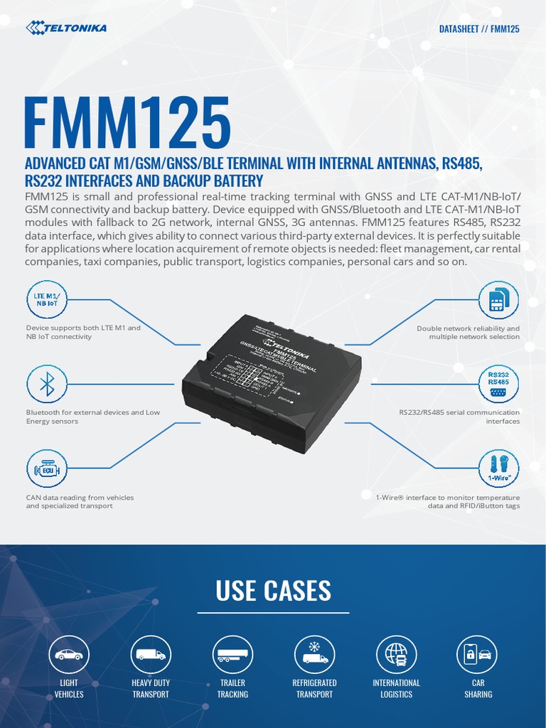 Datasheet FMM125 1.0 Web | PDF | Lte (Telecommunication) | Bluetooth