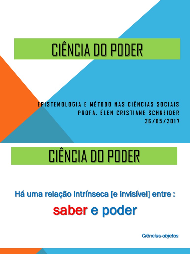 SCHNEIDER Elem - Ciência Do Poder | PDF | Michel Foucault | Science