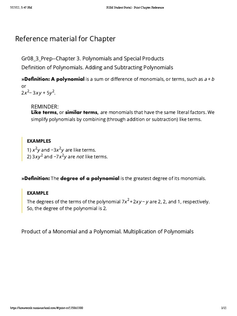 RSM Polynomials | PDF | Factorization | Polynomial