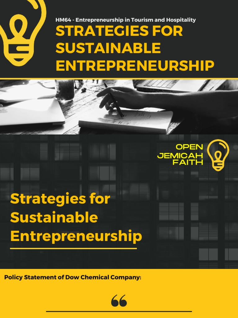 Strategies For Sustainable Entrepreneurship | PDF | Sustainability ...
