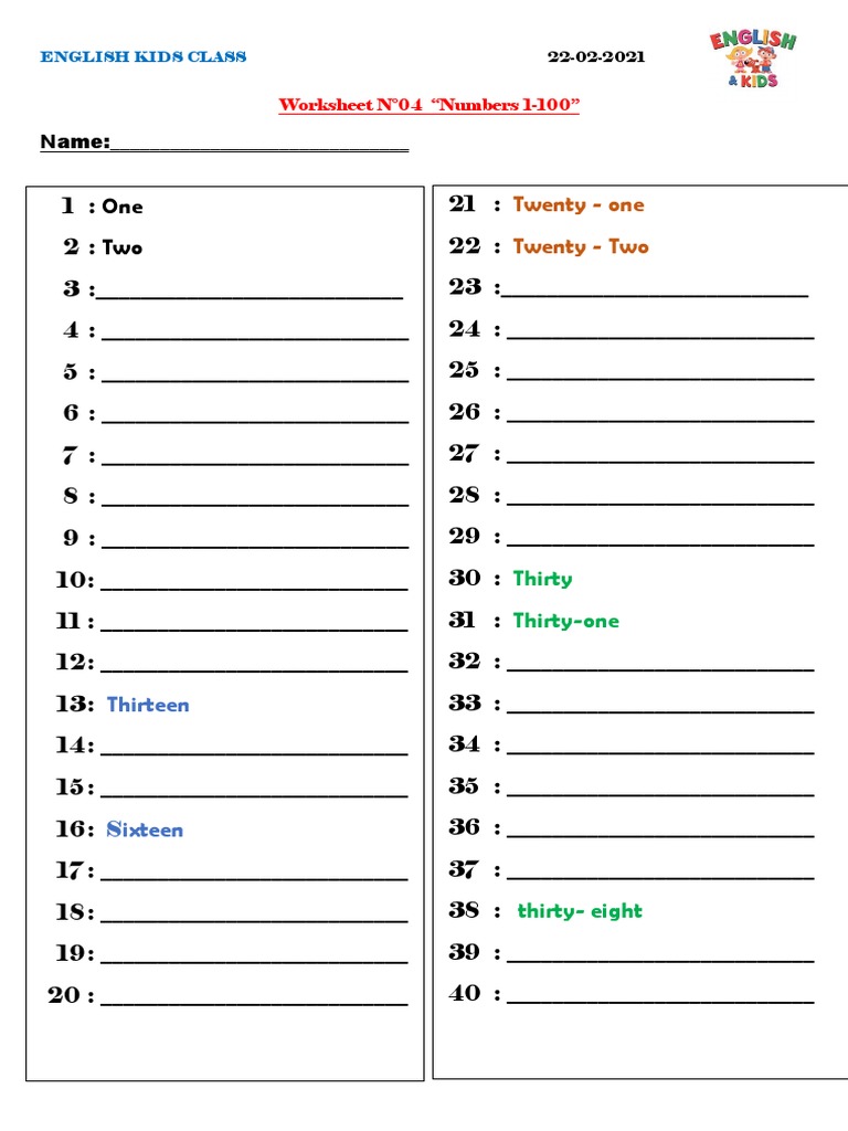 Numbers WORKSHEET | PDF | Business | Computers