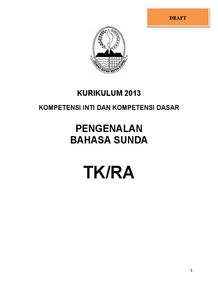 ACUAN KIKD Basa Sunda TK-RA 2013 | PDF | Kajian Bahasa Asing
