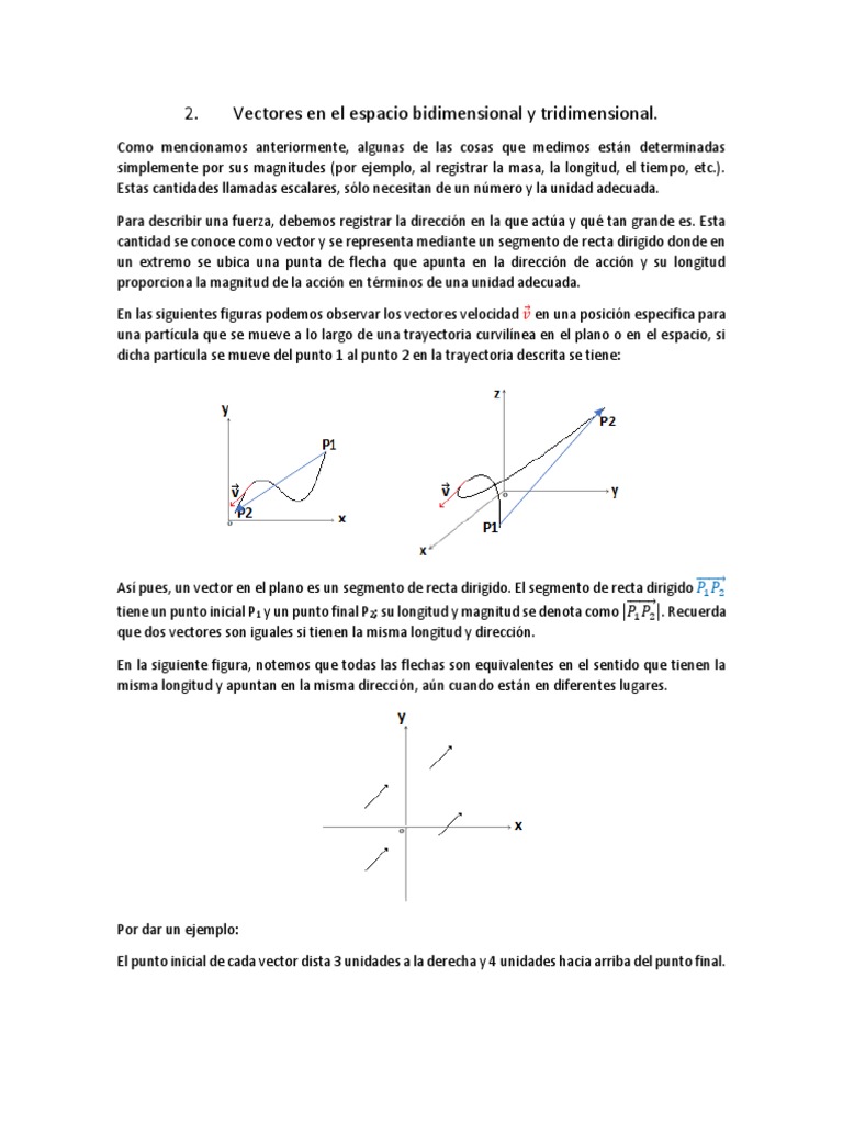 Calculo Vectorial. Vectores en El Espacio Bidimensional y Tridimensional | PDF | Vector ...