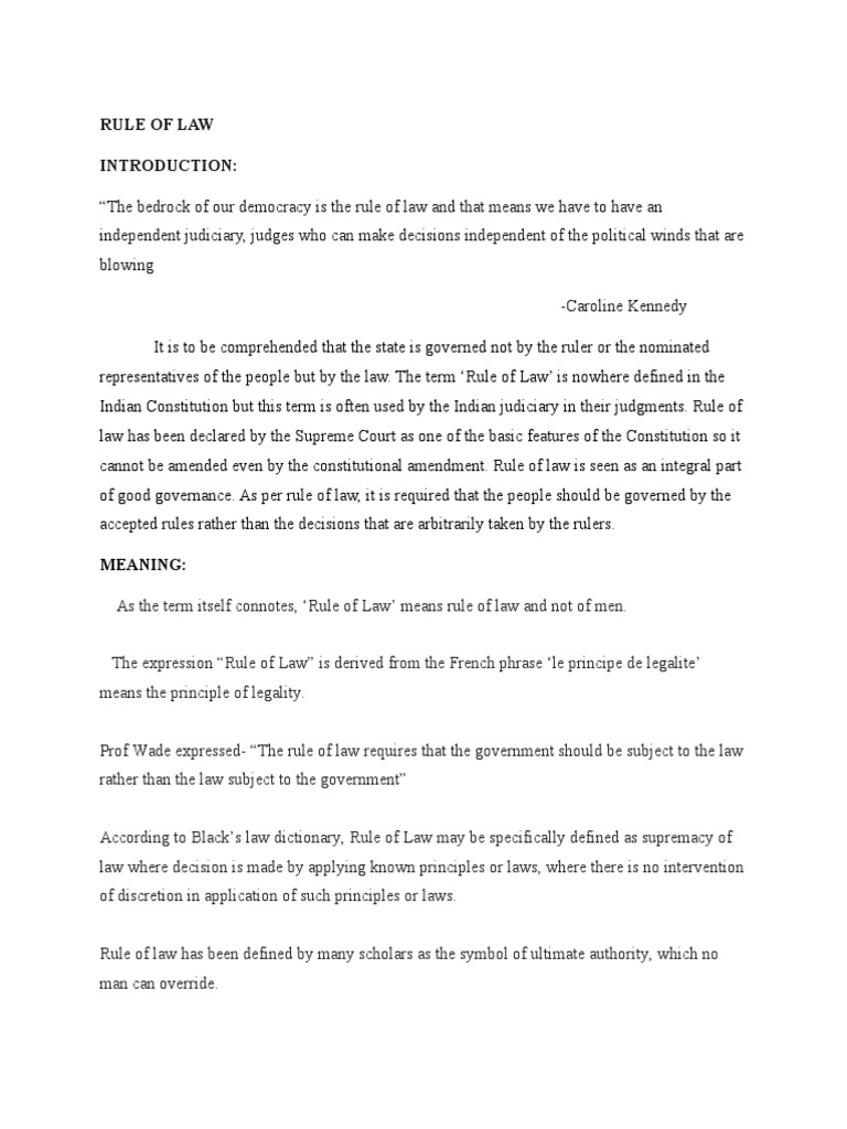 RULE OF LAW | PDF | Rule Of Law | Ethical Principles