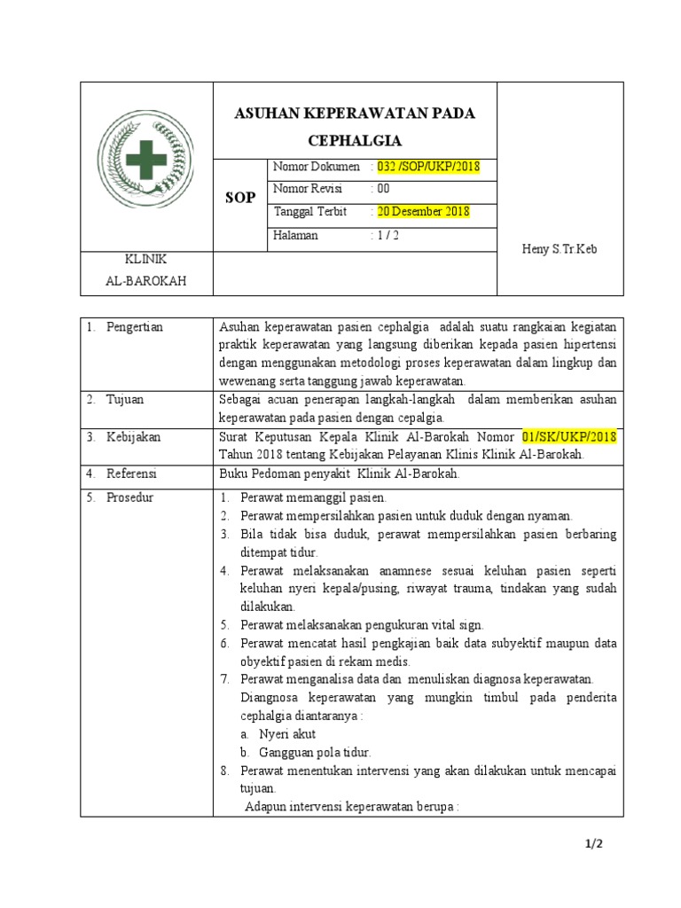 ASUHAN KEPERAWATAN PADA CEPHALGIA Bab 2 | PDF | Kesehatan Holistik | Sains & Matematika