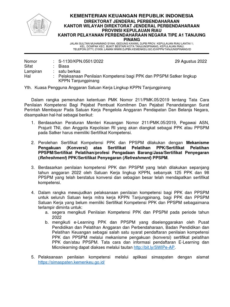 Penilaian Kompetensi PPK Dan PPSPM | PDF