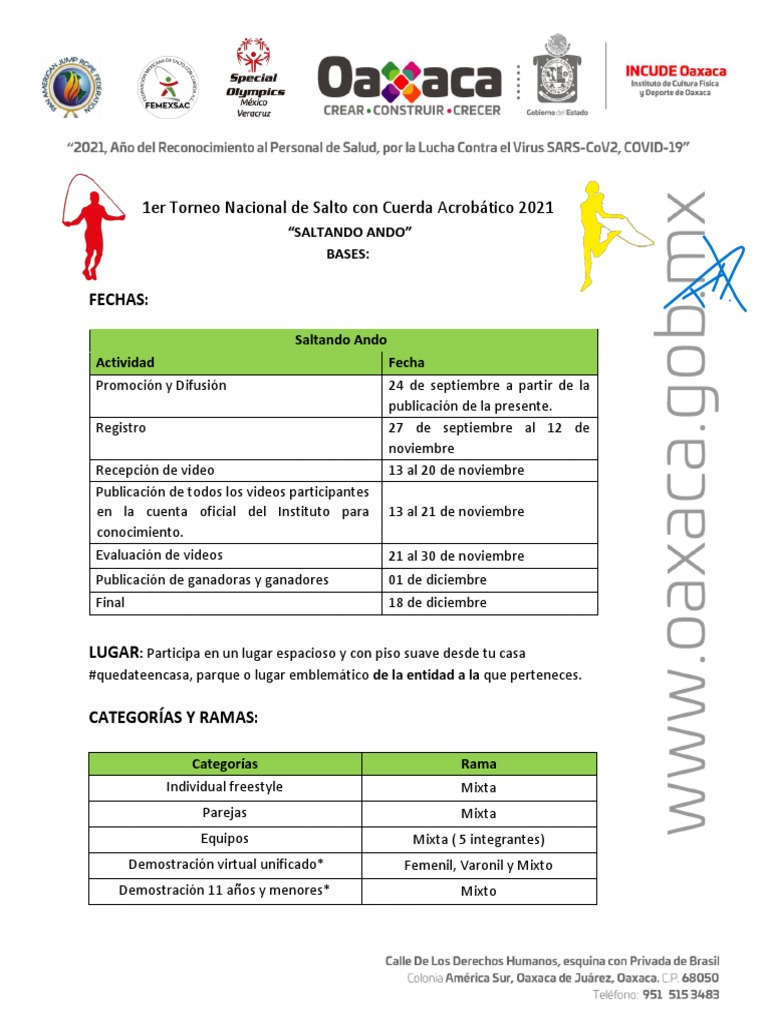 Convocatoria de Salto de Cuerda | PDF | Rodilla