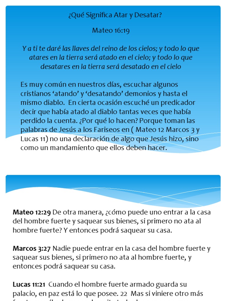 El verdadero significado de "atar y desatar | PDF | Evangelio de Mateo ...
