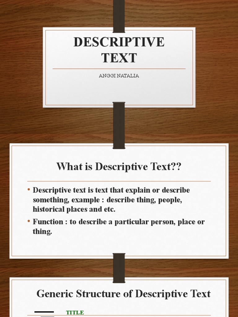 DESCRIPTIVE TEXT PPT | Download Free PDF | Verb | Adjective