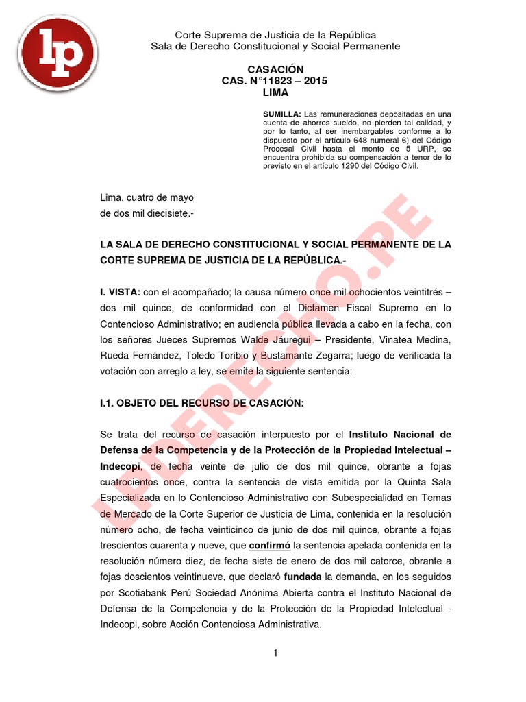 Casacion Laboral 11823 2015 Lima LP | Descargar gratis PDF | Ley ... Casacion Laboral 11823 2015 Lima LP | Descargar gratis PDF | Ley ...
