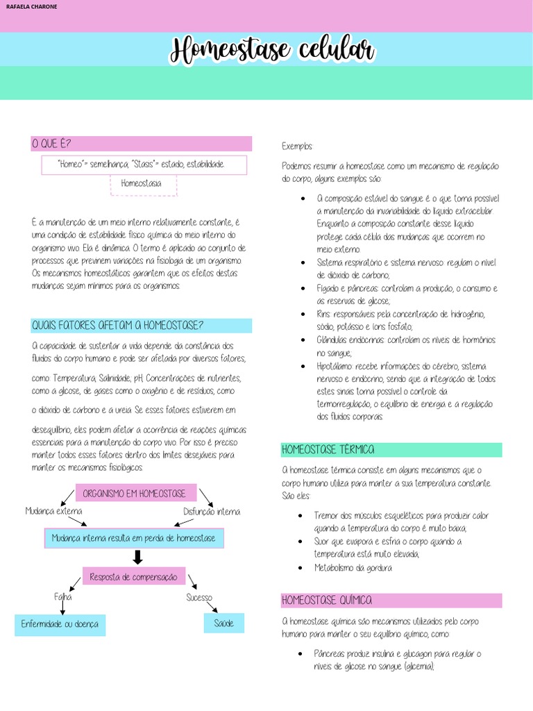 Homeostase Celular | PDF | Homeostase | Corpo humano
