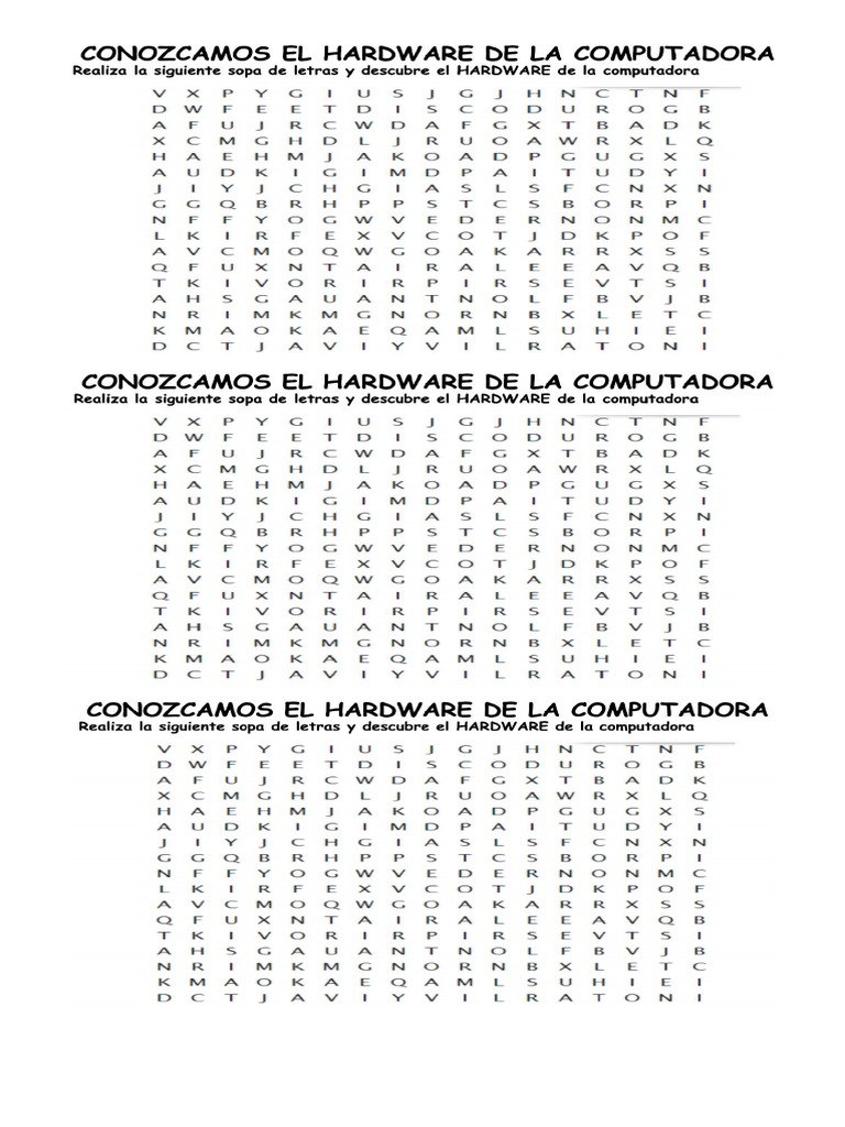 Sopa de Letras Hardware | PDF