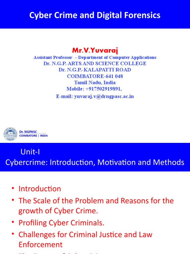Cyber Crime and Digital Forensics-Unit-I | PDF | Cybercrime | Security