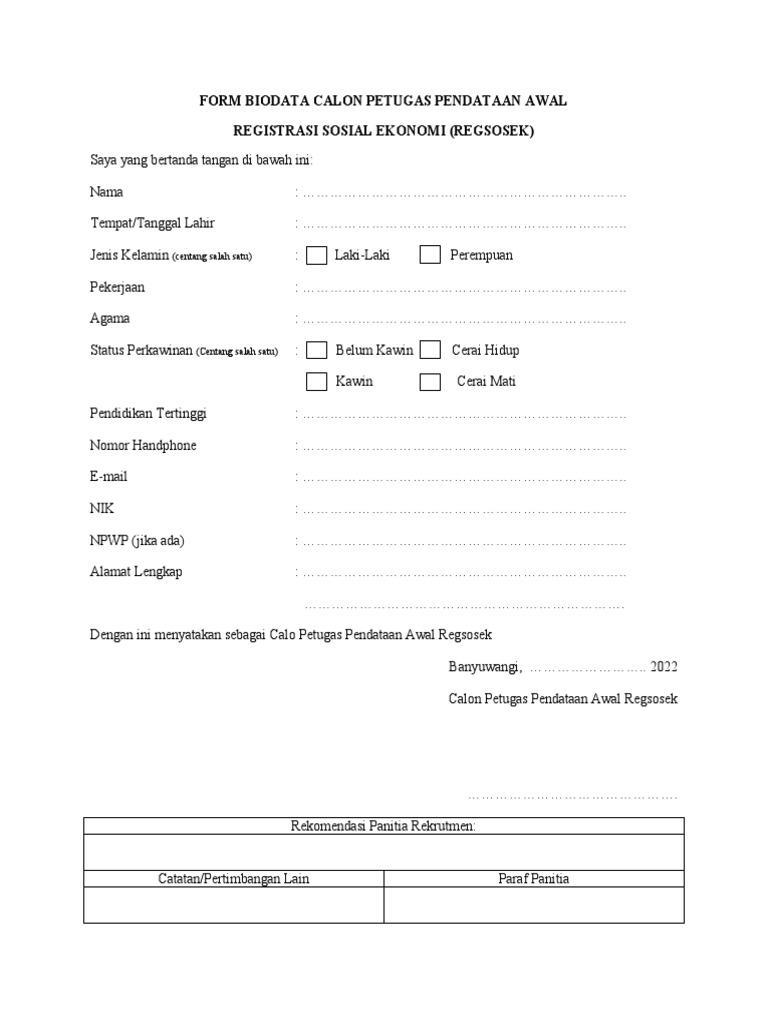 Dokumen Rekrutmen | PDF