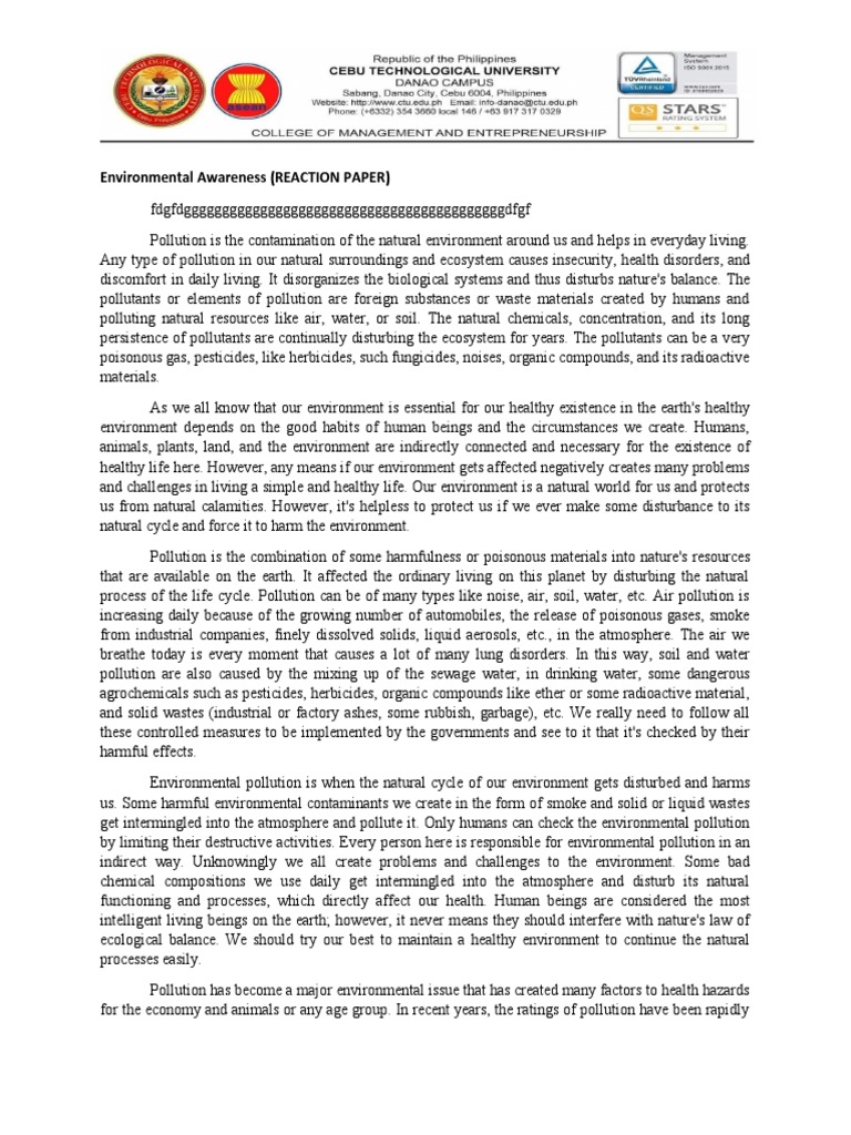 STS 777 Environmental Awareness | Download Free PDF | Pollution ...