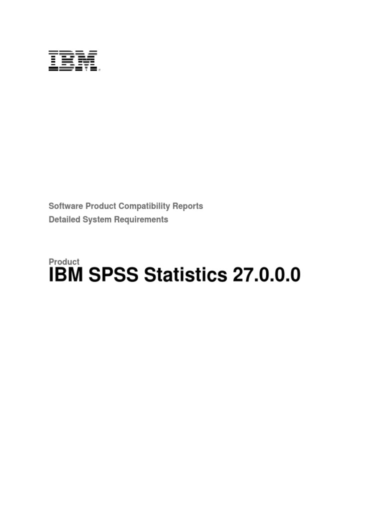 SPSS v27 - System Requirements (Basic Info) FDSRPDF-2020!07!13 | PDF ...