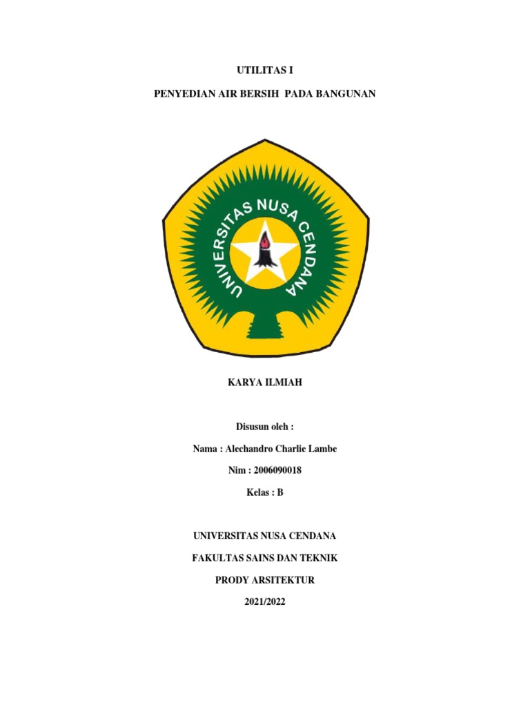 Tugas 2 UTILITAS I - Alechandro C. Lambe | PDF | Griya & Taman ...