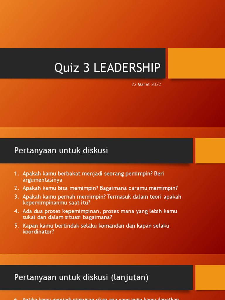 Quiz 3 LEADERSHIP | PDF
