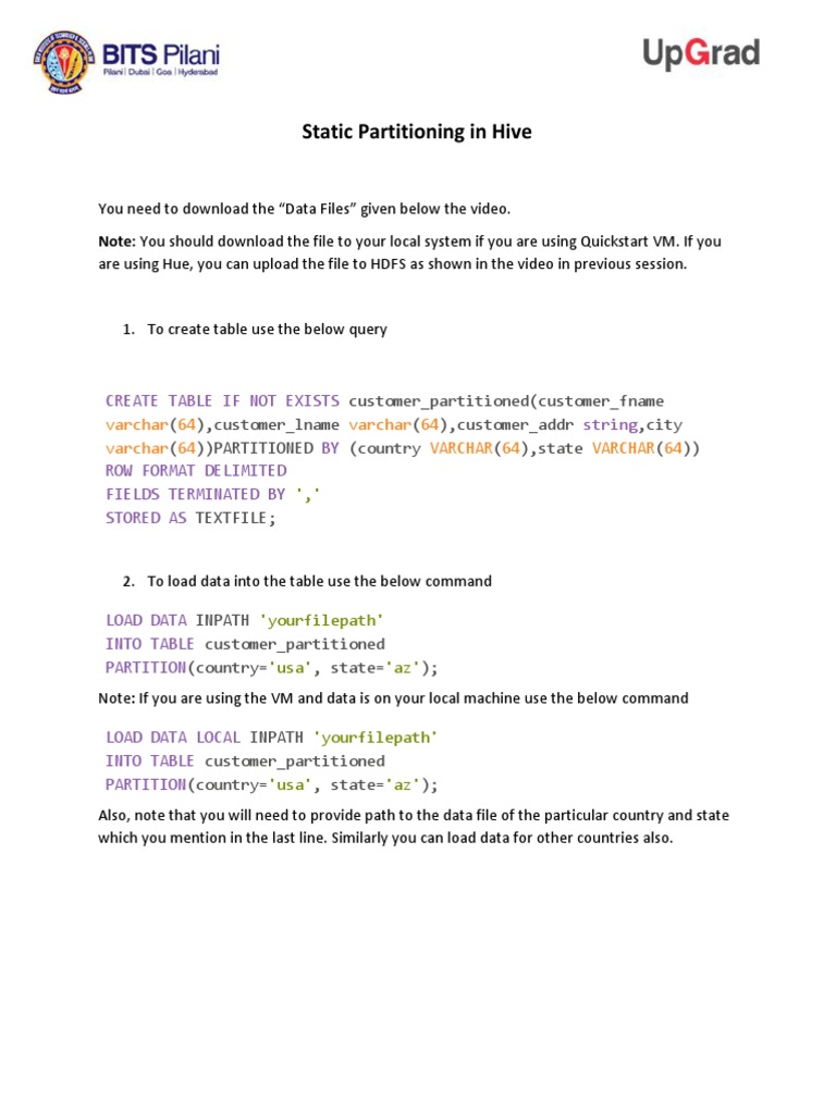 Static Partitioning in Hive | PDF | Computers