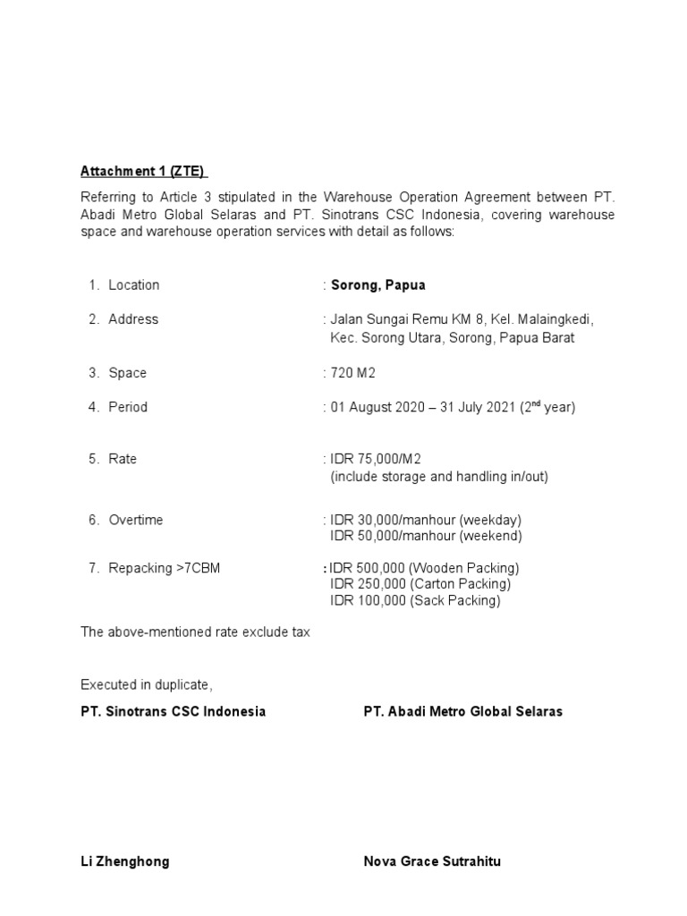 ABLE Contract - ZTE Project (Attachment) | PDF ABLE Contract - ZTE Project (Attachment) | PDF