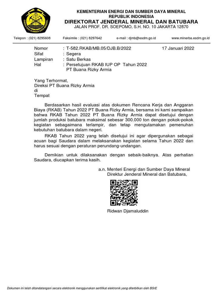 Rkab 2022 Iup Bra | PDF