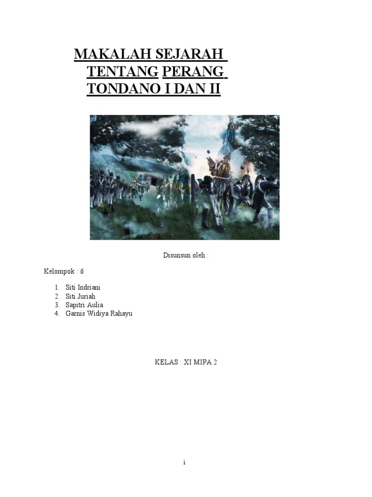 Sejarah Perang Tondano I dan II | PDF | Sejarah