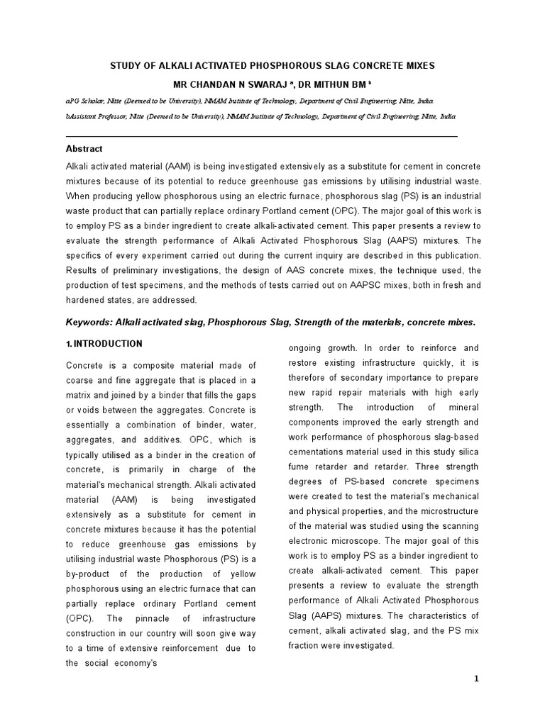 Chandan N Swaraj Ieee Format Report Final Cns Final | PDF | Concrete | Cement