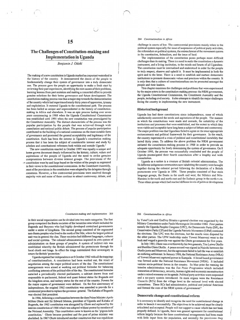 Uganda's Constitutional Challenges | PDF | Uganda | Constitution