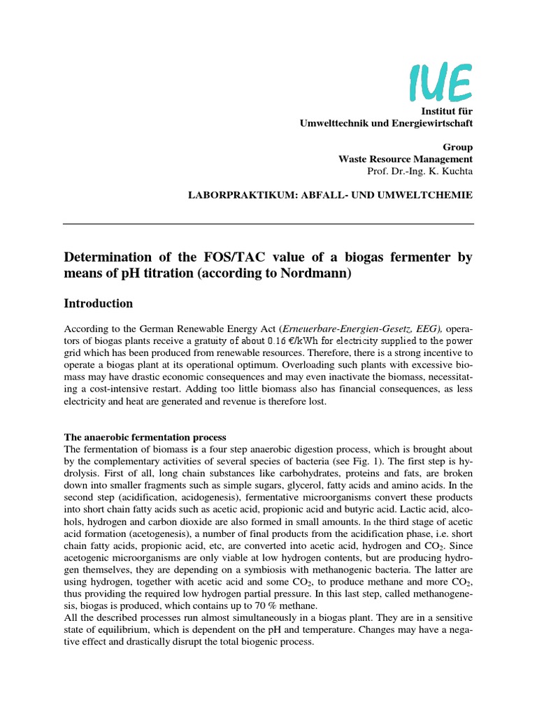 Fos Tac | PDF | Anaerobic Digestion | Biogas