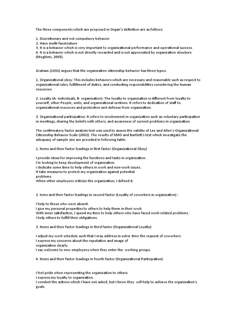 Contoh Quisioner OCB | PDF | Behavior | Behavioural Sciences