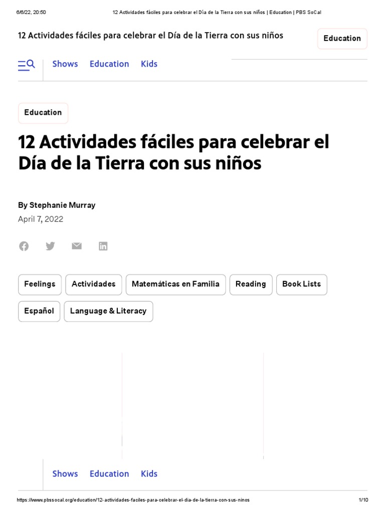 12 Actividades Fáciles para Celebrar El Día de La Tierra Con Sus Niños ...